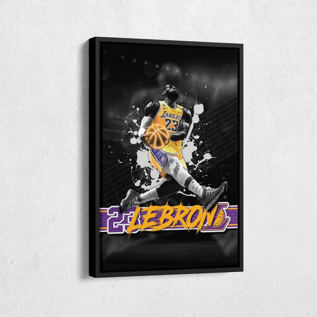 Lebron James Dunk Poster Los Angeles Lakers Canvas Poster Wall Art ...