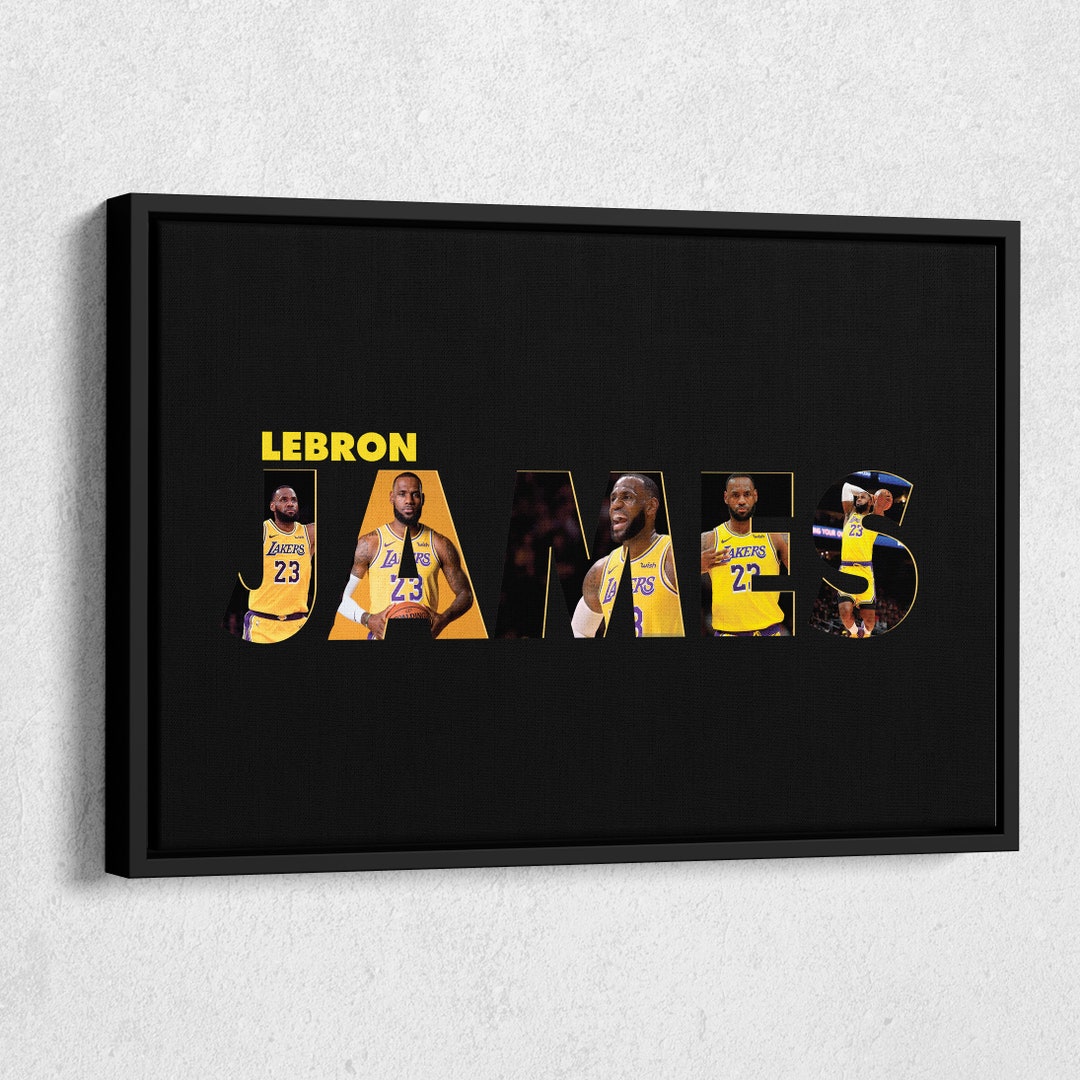 Lebron James Letter Photo Collage Art Poster Los Angeles Lakers Canvas ...