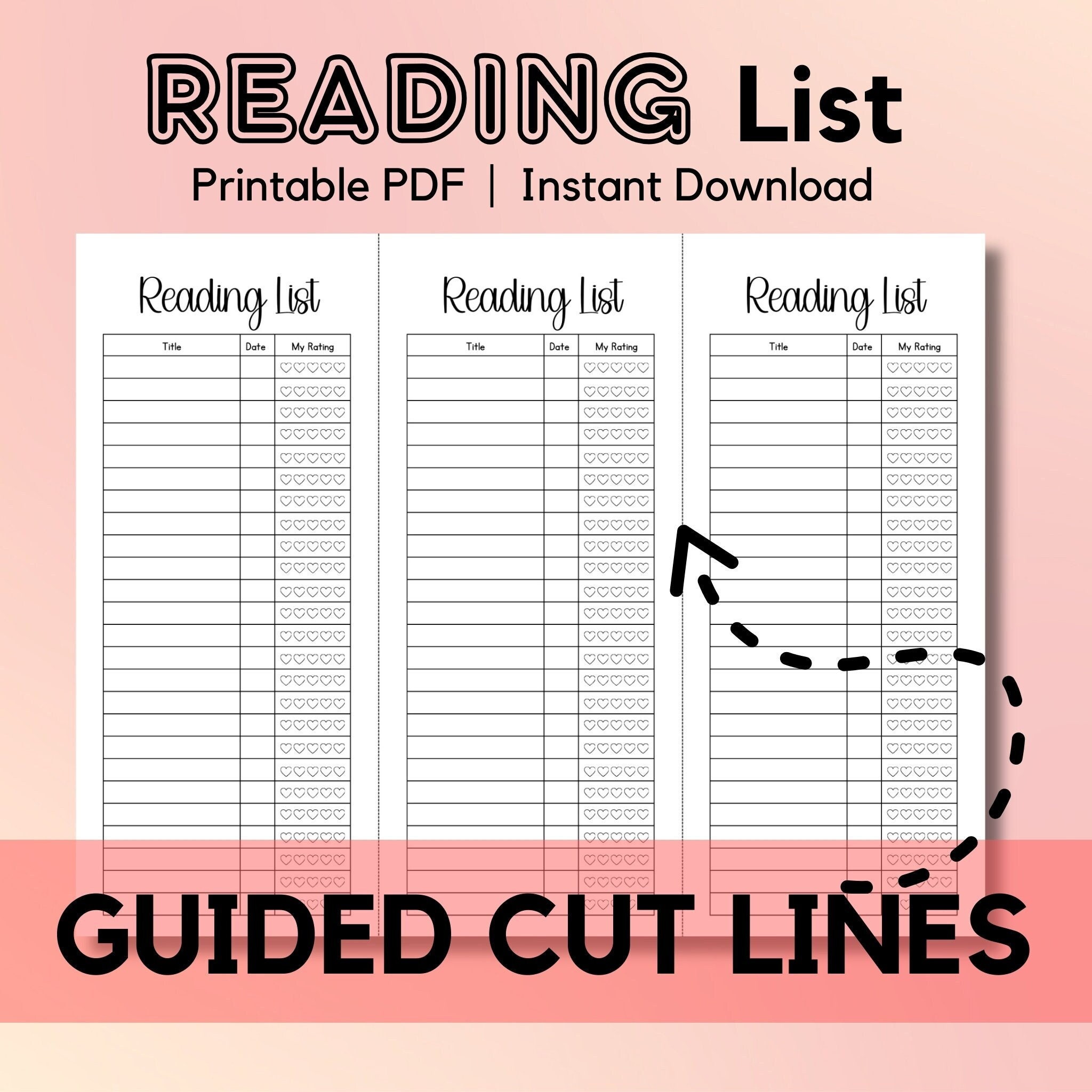 Reading Log Printable Bookmark, Library Card Bookmark, Printable ...