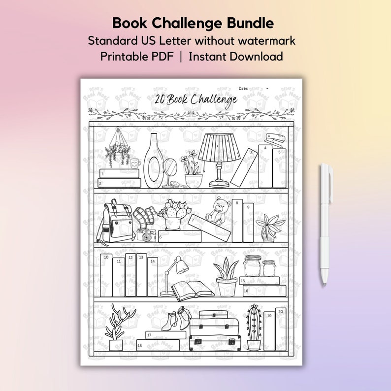 Coloring Bookshelf Bundle, 2024 Books Read Bookshelf Tracker ...