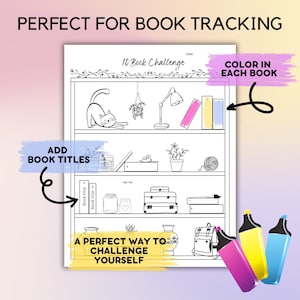 Coloring Bookshelf Bundle, 2024 Books Read Bookshelf Tracker ...