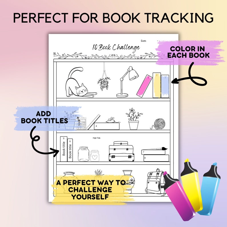 Coloring Bookshelf Bundle, 2024 Books Read Bookshelf Tracker ...
