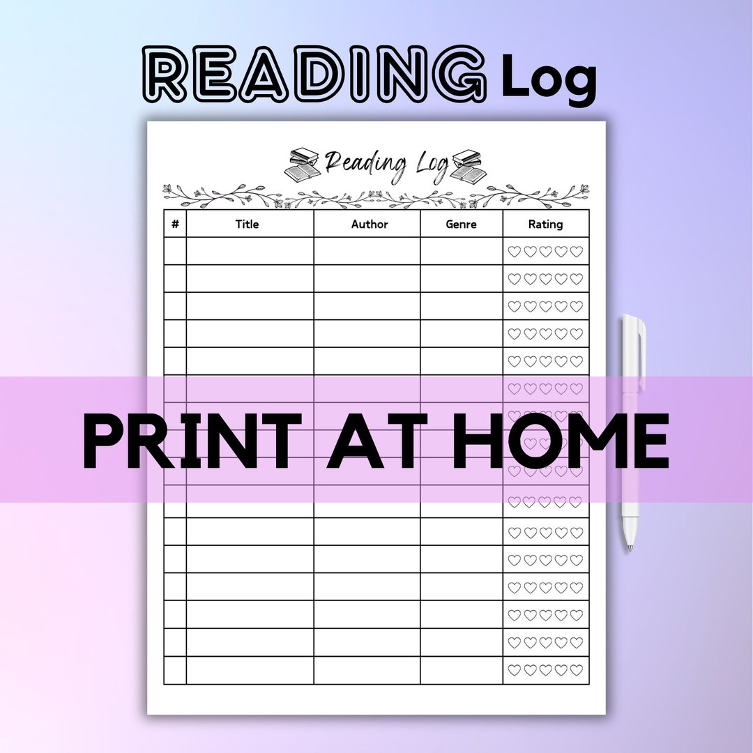 Printable Reading Log, 2024 Books Read, Downloadable Tracker for ...
