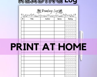 Printable Reading Log, 2024 Books Read, Downloadable Tracker for ...