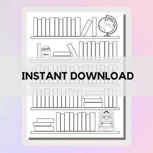 Printable Book Tracker Digital Download, Reading Journal Page, Coloring ...