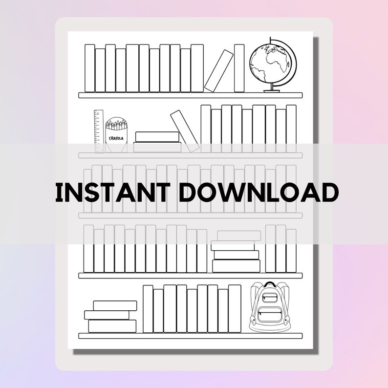 Printable Book Tracker Digital Download, Reading Journal Page, Coloring ...