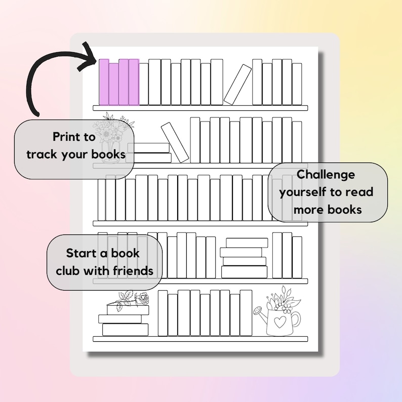 Bookshelf Reading Tracker Printable, 2024 Books Read Printable, Reading ...