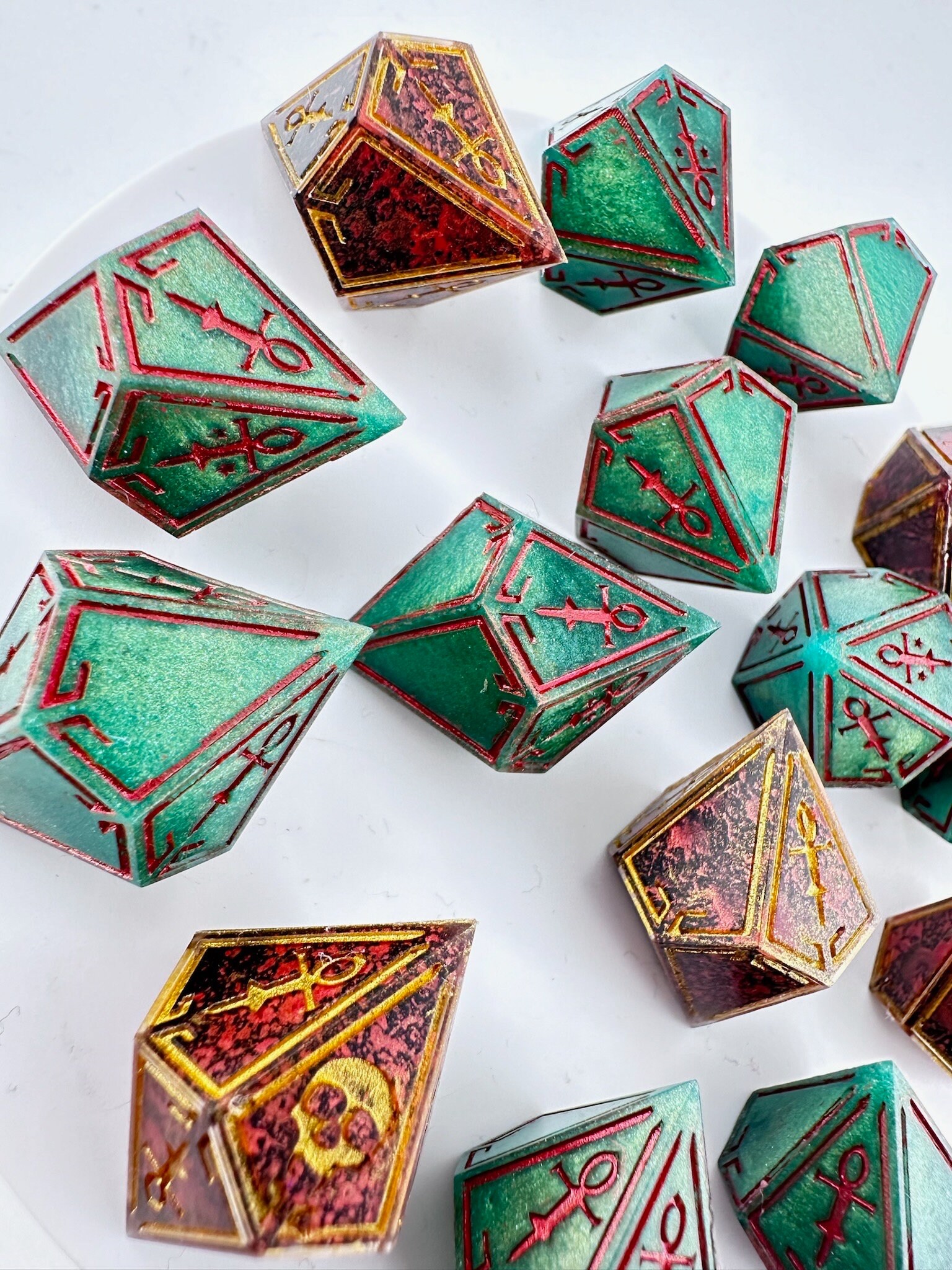 Premium Classic Marble Green Amaranth Vampire Dice Set - Etsy