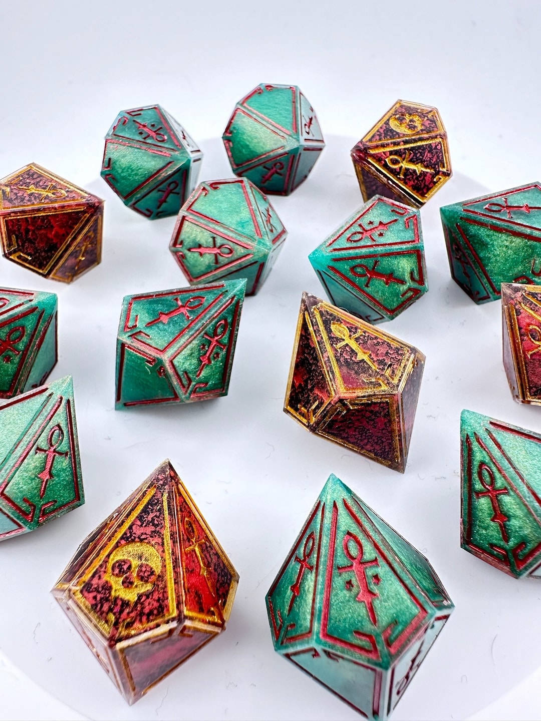 Premium Classic Marble Green Amaranth Vampire Dice Set - Etsy