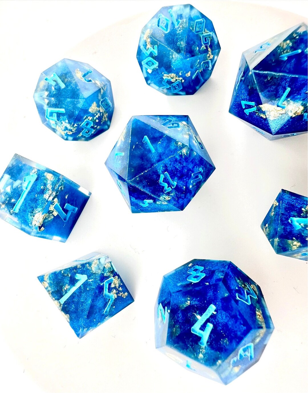 Azurite Geode Dice Set - Etsy