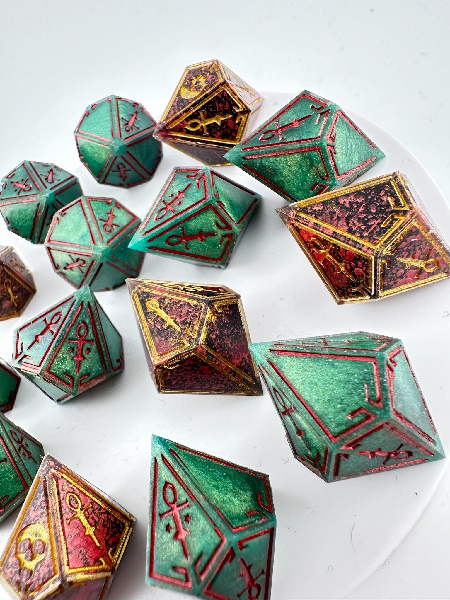Premium Classic Marble Green Amaranth Vampire Dice Set - Etsy