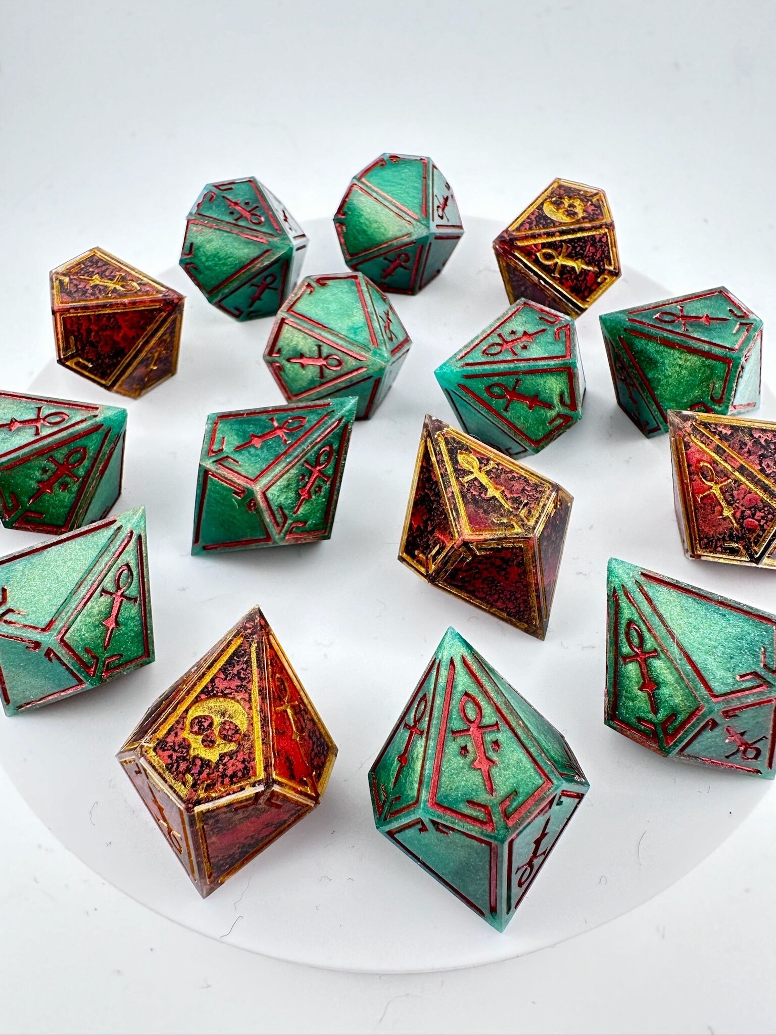 Premium Classic Marble Green Amaranth Vampire Dice Set - Etsy