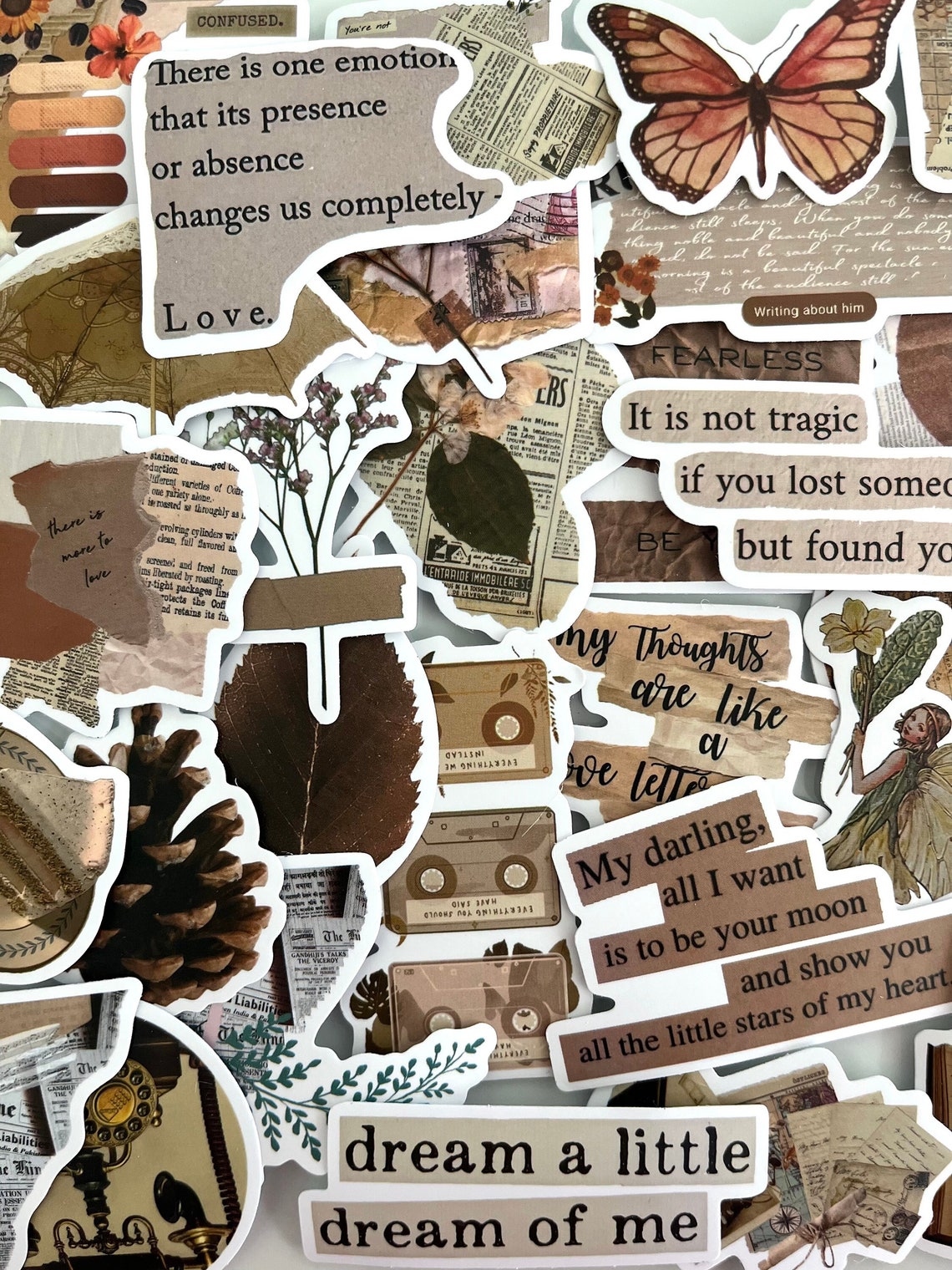 Vintage Newspaper Stickers Pack, Aesthetic Vintage Stickers, Retro ...