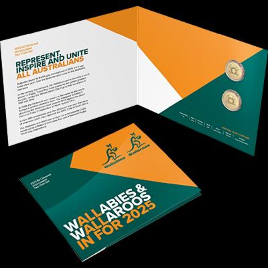 2025 Wallabies and Wallaroos Dual Uncirculated Two Dollar Coin Set in ...