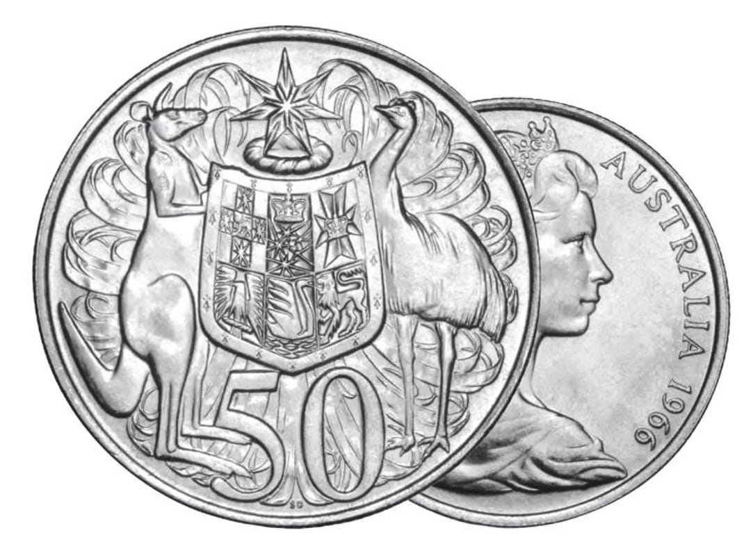 1966 Round 50c Australian - 80 Percent Silver Iconic Collectors Item - Etsy
