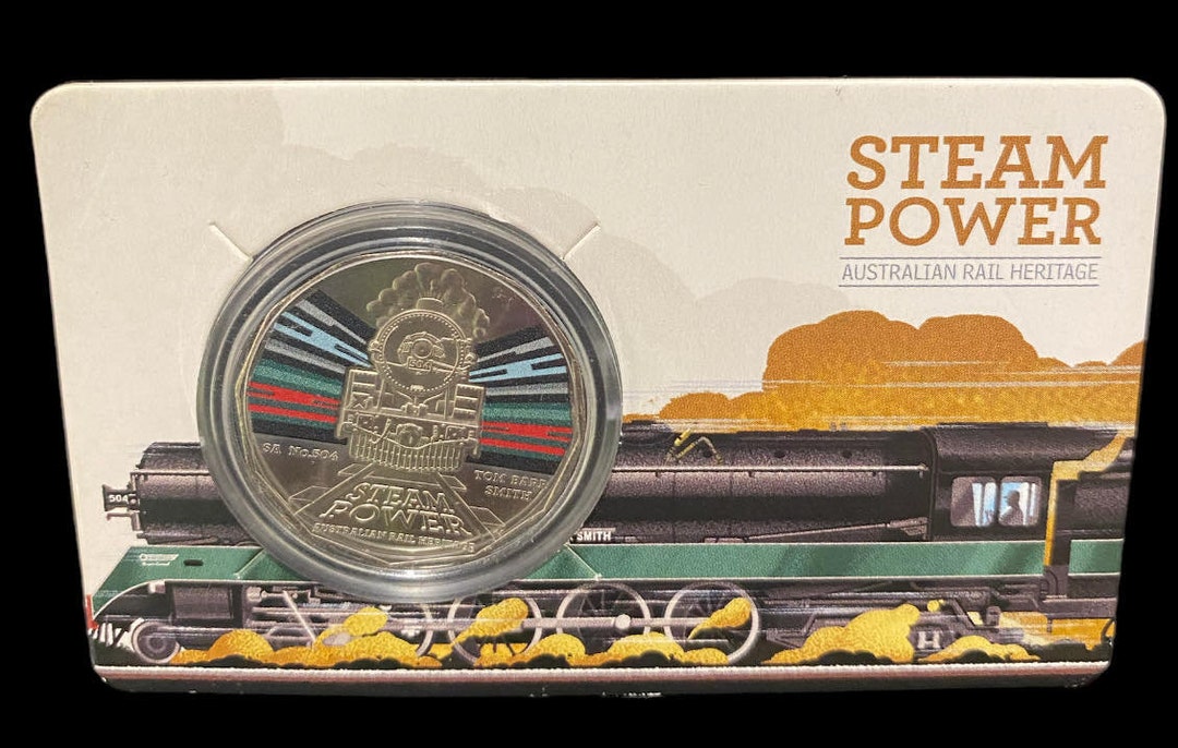 2022 RAM 50c Australian Rail Heritage Steam Power SA No504 Coin Carded ...