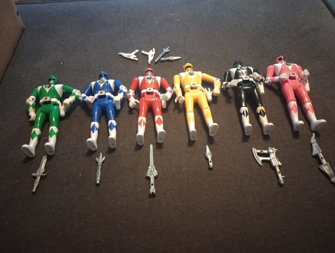 1993 Bandai Mighty Morphin Power Rangers Flip Head Toy Figure Lot ...
