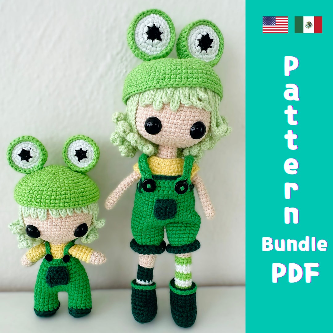 Rania and Rania Chibi Amigurumi Doll Pattern Pack, Crochet Girl ...