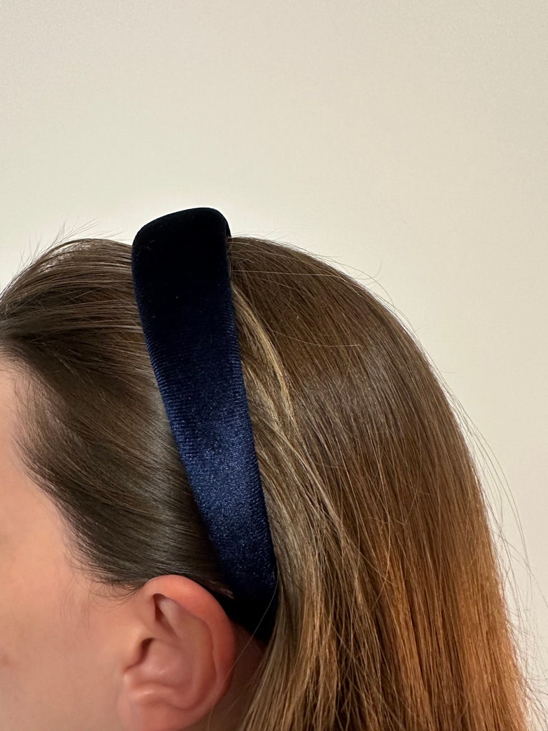 Handmade Velvet Headband Dark Blue - Etsy