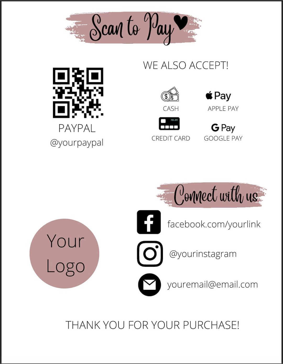 Small Business Payment Sign - Etsy