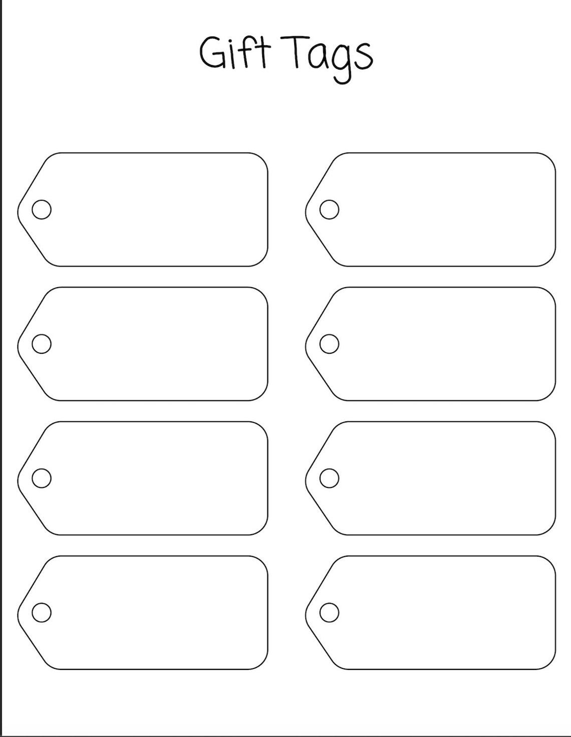 Gift Tag Template - Etsy