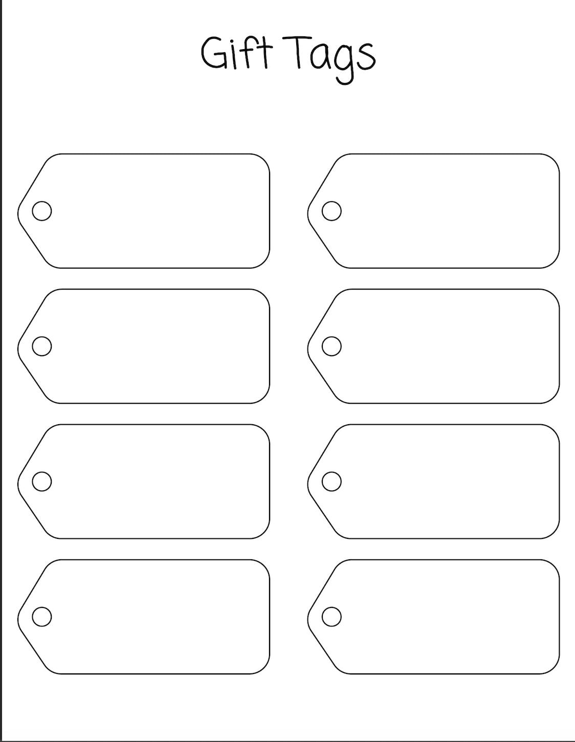 Gift Tag Template - Etsy