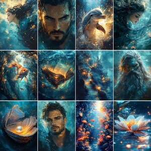 50 Ocean Fantasy Junk Journal Digital Paper, Underwater Scenes for ...