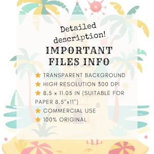 Beach Summer Clipart Bundle: Tropical Vacation Graphics (PNG Digital ...