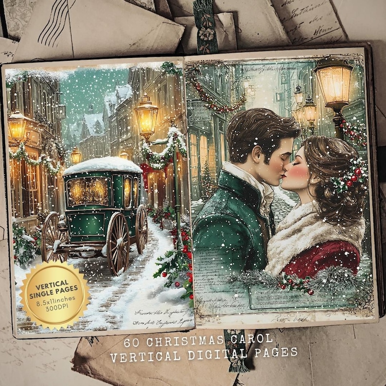 Christmas Carol Junk Journal Pages: Charles Dickens Vintage Ephemera ...