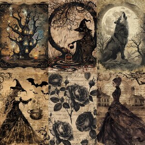 30 Spooky Gothic Halloween Junk Journal Pages Halloween Printable ...