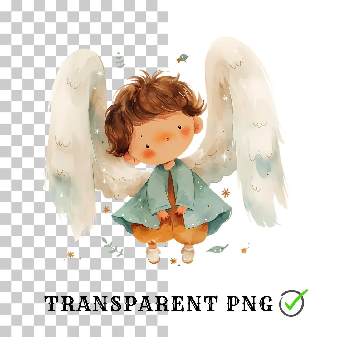 Cute Baby Angel Clipart PNG Instant Download Commercial Use Minimalist Angels Digital Printable ...