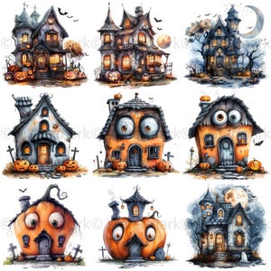 Halloween House Clipart Bundle: Haunted Images (digital Download) - Etsy