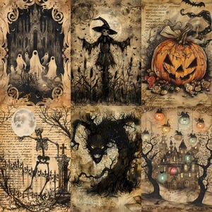 30 Spooky Gothic Halloween Junk Journal Pages Halloween Printable ...