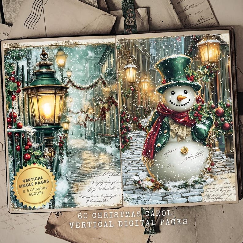 Christmas Carol Junk Journal Pages: Charles Dickens Vintage Ephemera ...