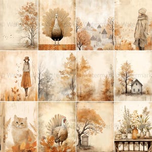 50 Cozy Autumn Junk Journal Pages: Minimalist Scrapbook (digital ...