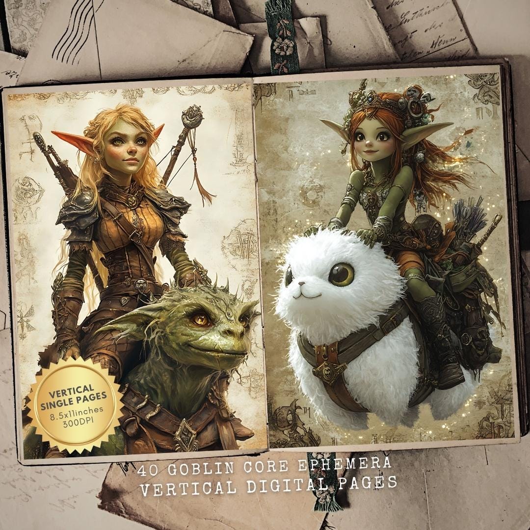 Goblin Core Ephemera - Dark Fantasy Junk Journal - Printable Collage ...