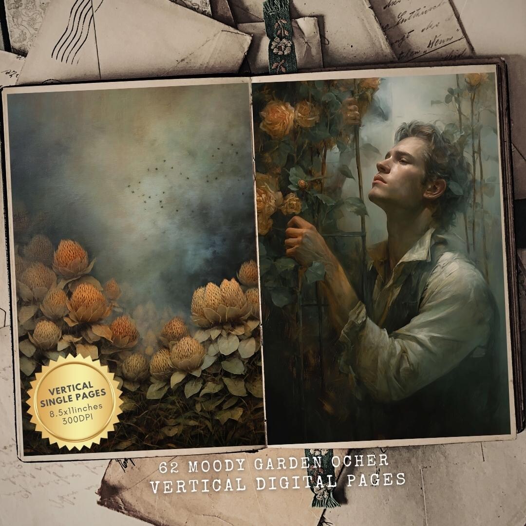 Moody Garden Junk Journal Kit: Vintage Gothic Ephemera (digital ...