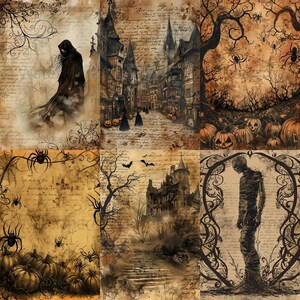 30 Spooky Gothic Halloween Junk Journal Pages Halloween Printable ...