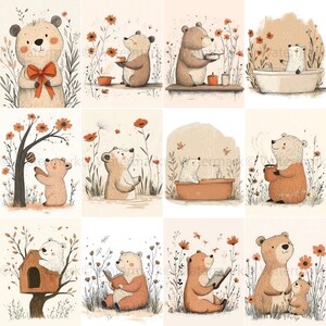 46 Cute Bear Junk Journal Printable Pages | Winter Woodland Animals Kit ...