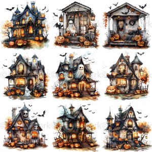 Halloween House Clipart Bundle: Haunted Images (digital Download) - Etsy