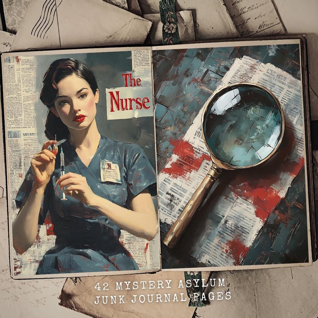 Asylum Junk Journal Pages: Vintage Horror Ephemera (digital Download ...