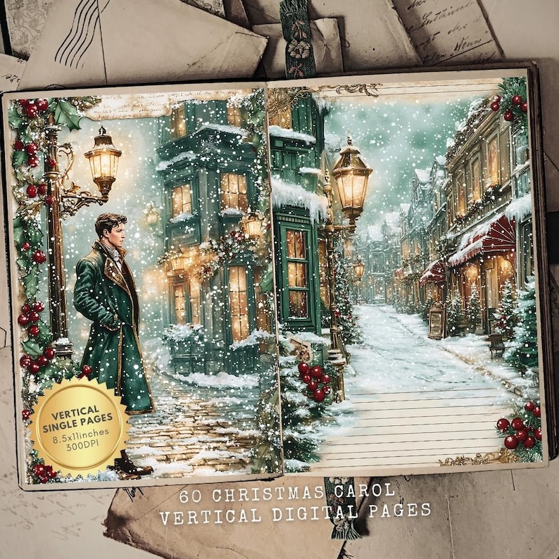 Christmas Carol Junk Journal Pages: Charles Dickens Vintage Ephemera ...