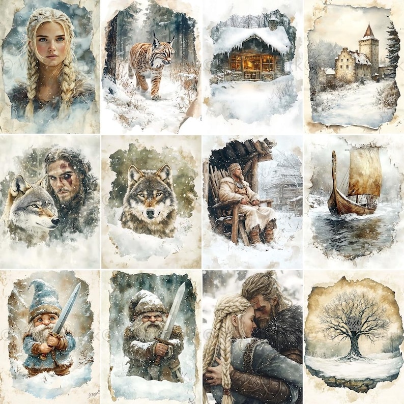Mythical Viking Junk Journal Kit: Scandinavian Printable Pages (digital ...