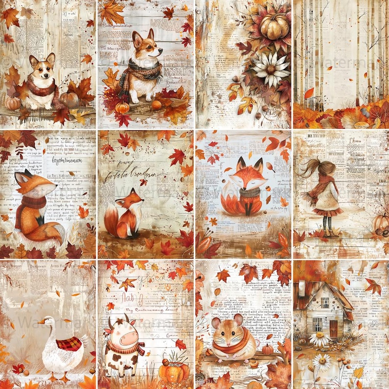 Autumn Junk Journal Kit: 64 Fall Printable Ephemera (digital Download ...