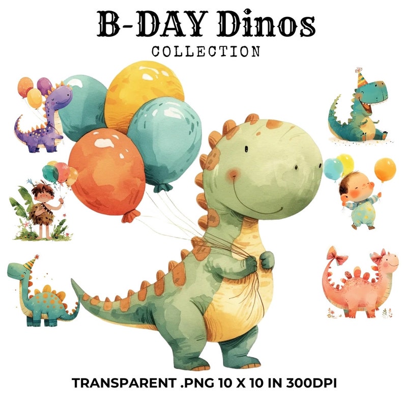 30 Watercolor Dinosaurs Clipart Bundle, watercolor Clipart, Digital ...