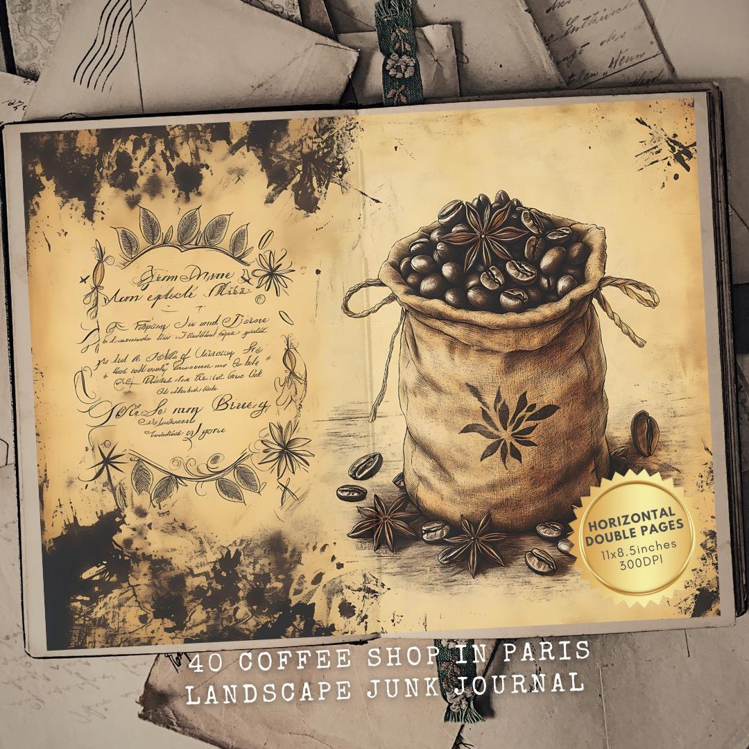 Vintage Coffee Shop Junk Journal Kit: Ephemera Pages (digital Download ...