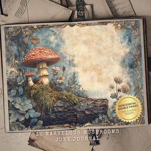 Mushroom Junk Journal Kit: Vintage Botanical Pages (digital Download ...