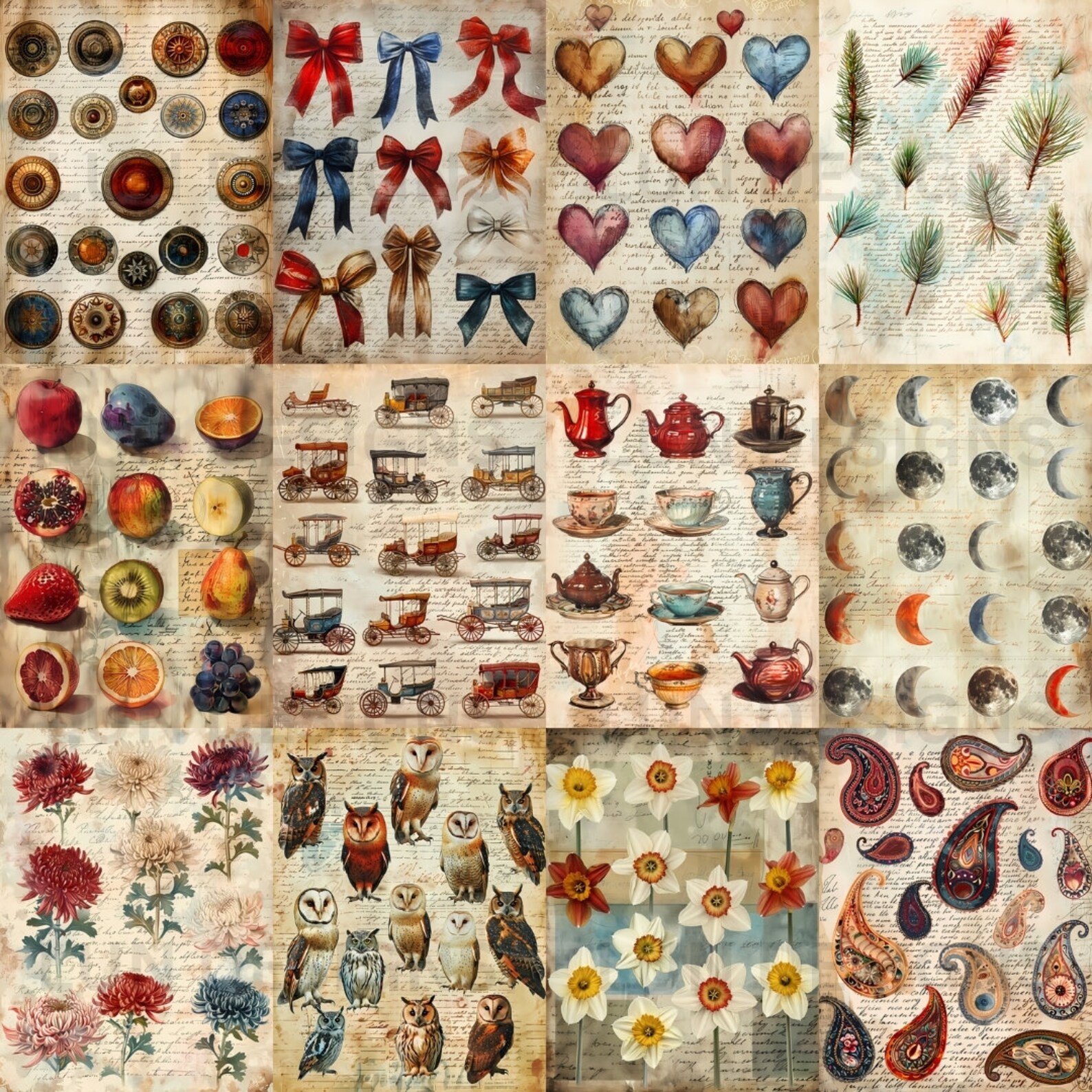 Vintage Junk Journal Pages: Ephemera Paper Craft (digital Download) - Etsy