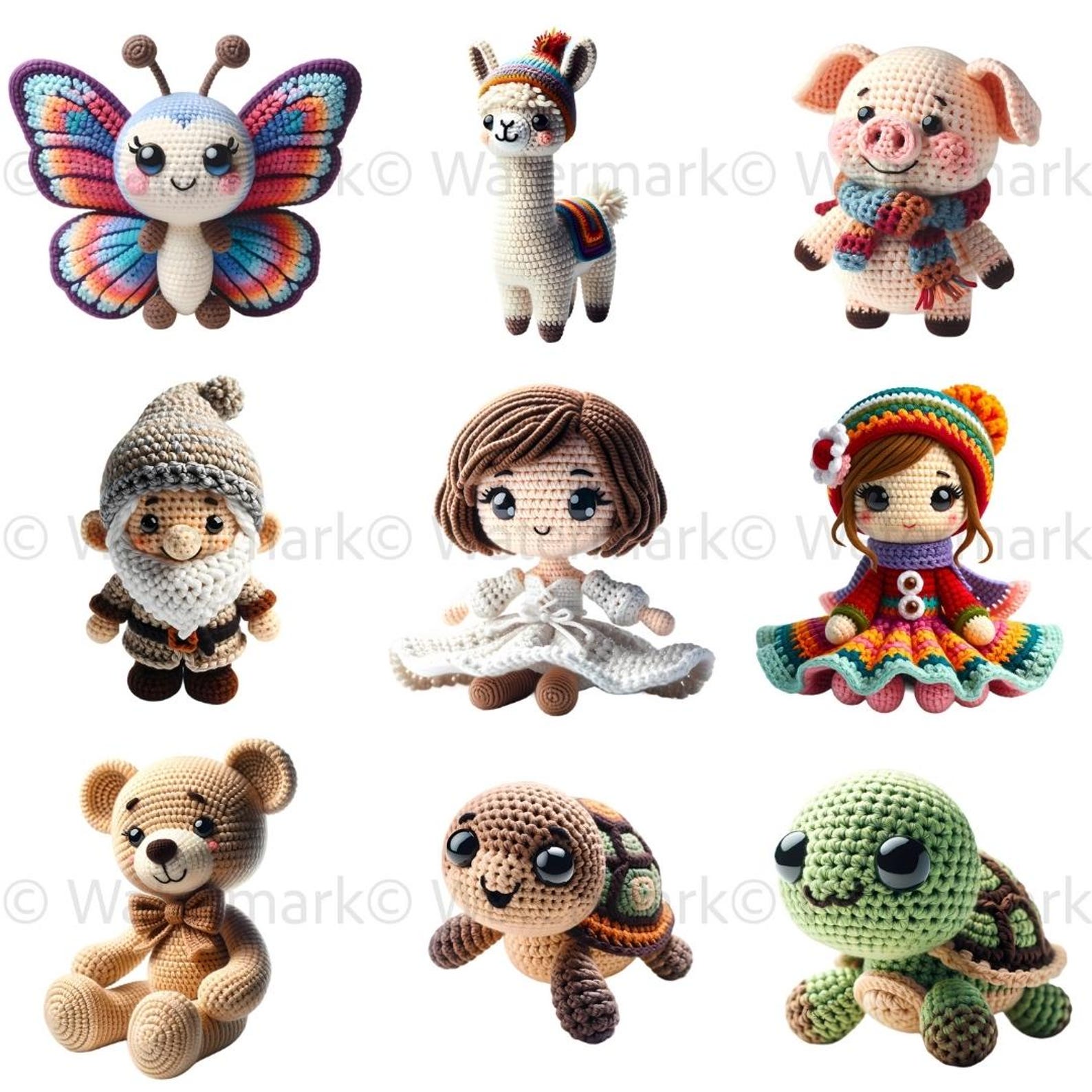 24 Crochet Animals Clipart, Crochet Amigurumi PNG Clipart , Knitted ...