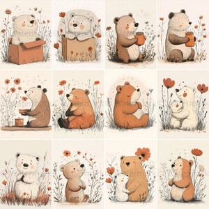 46 Cute Bear Junk Journal Printable Pages | Winter Woodland Animals Kit ...